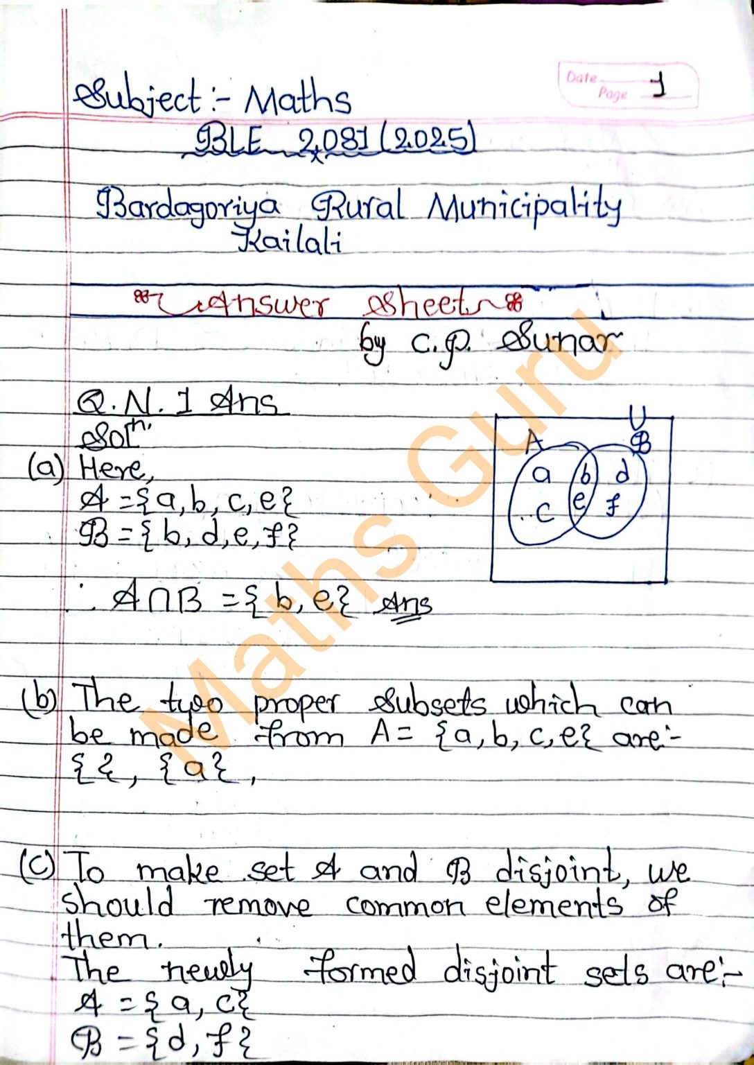 BLE Maths Question Paper 2081 with Solutions|Bardagoriya Kailali ...